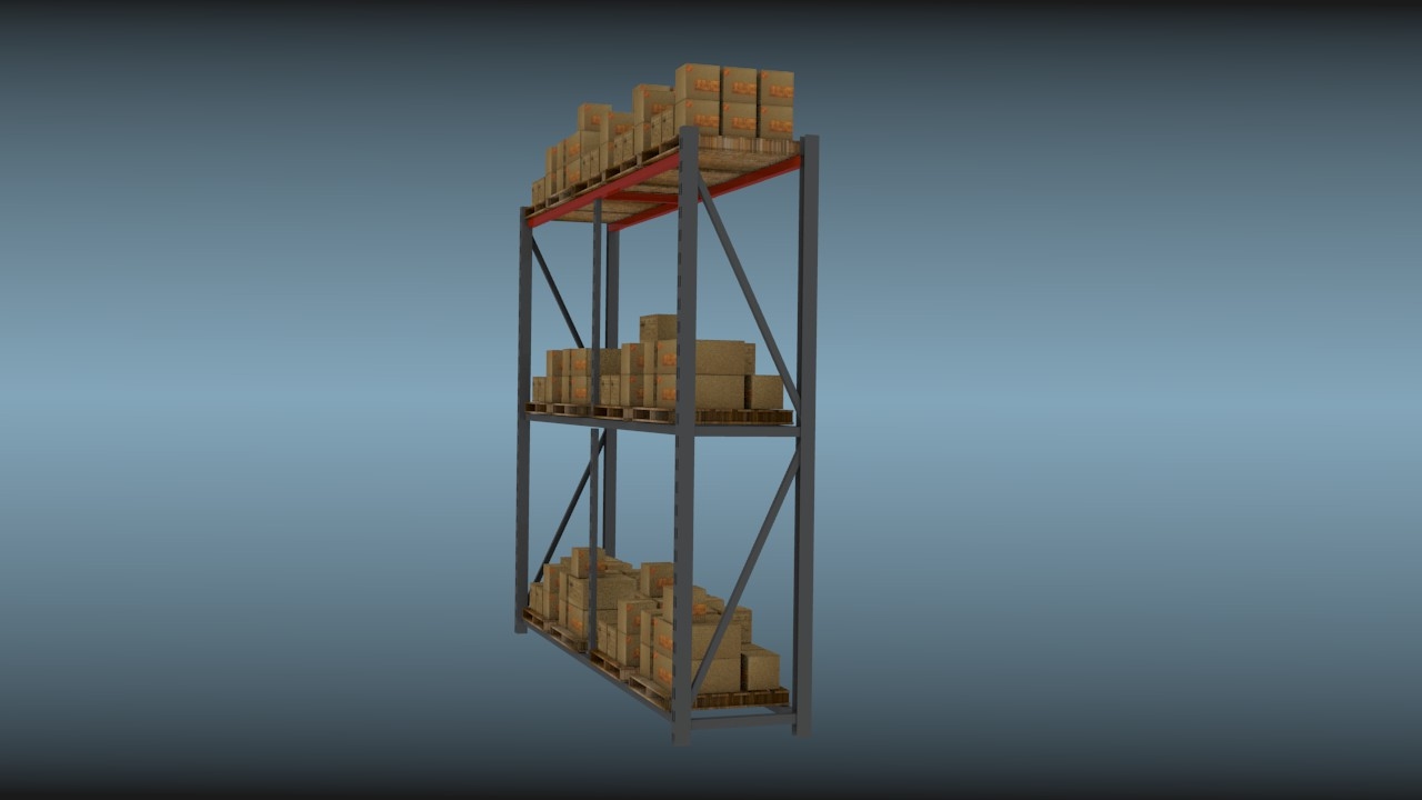 large warehouse rack 3d model