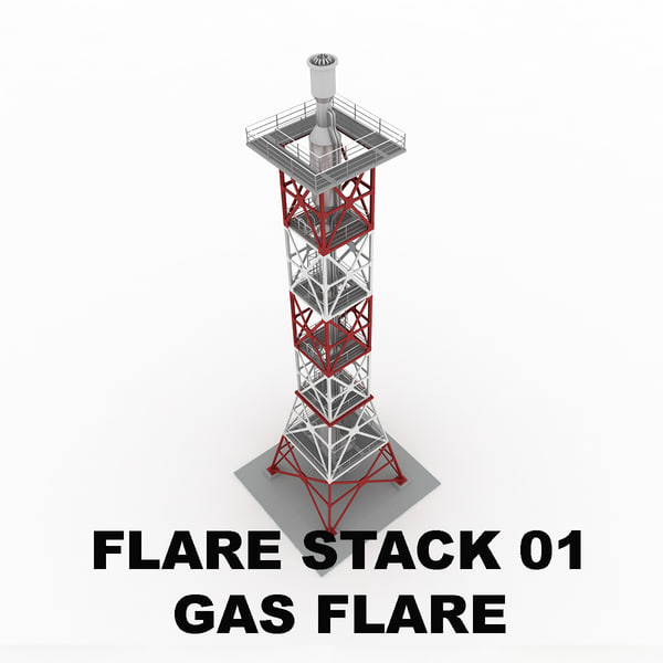 flare stack gas 04 3d model