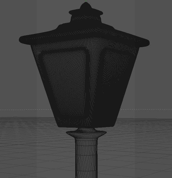 classic lamp post lighting night obj