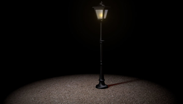 classic lamp post lighting night obj