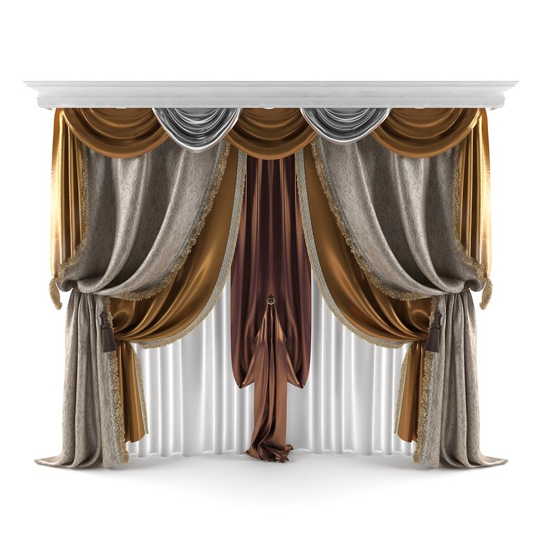 3d classical curtains model