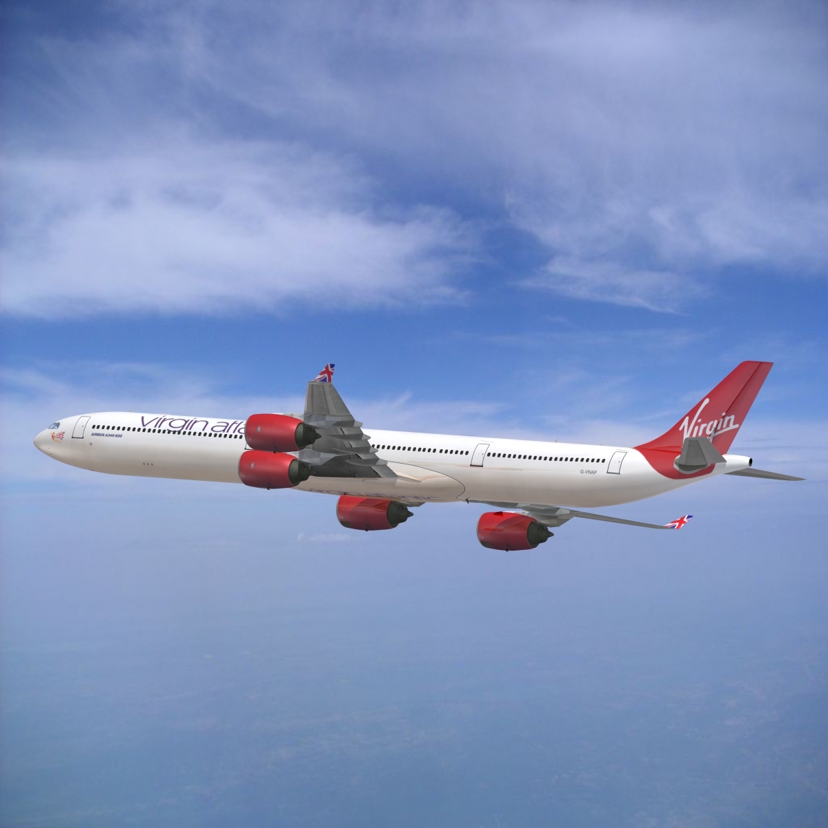 airbus a340-600 3d model