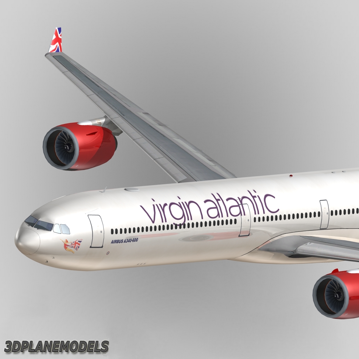 airbus a340-600 3d model