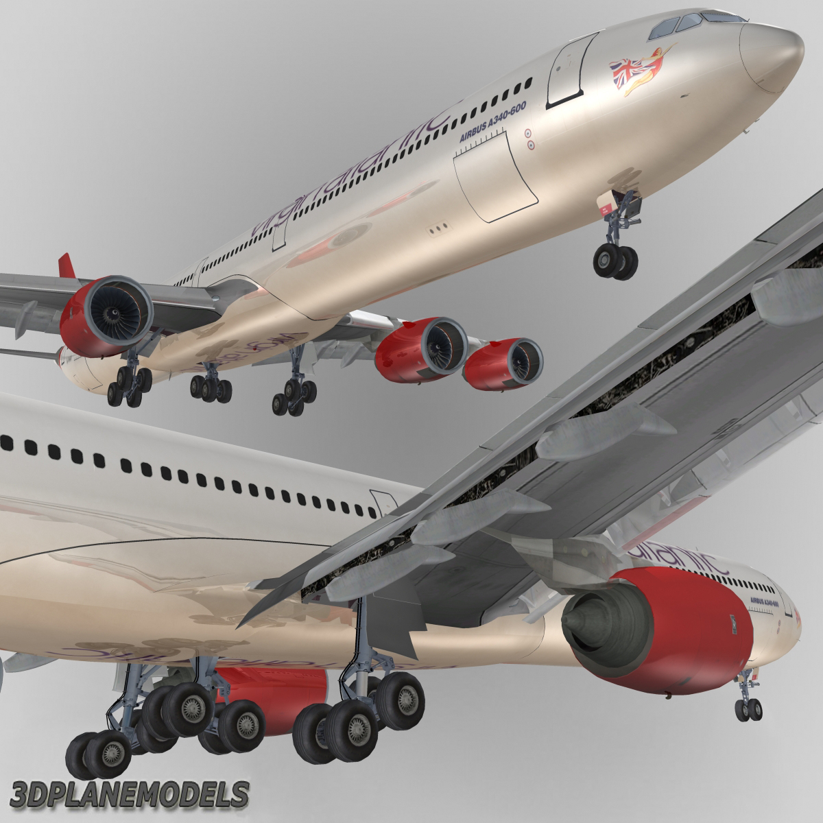 airbus a340-600 3d model
