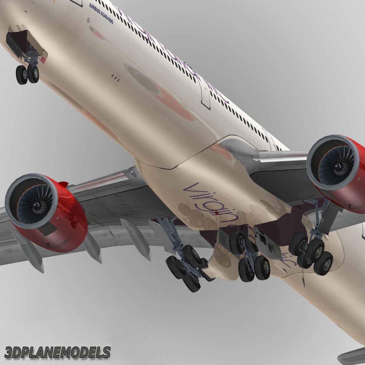 airbus a340-600 3d model