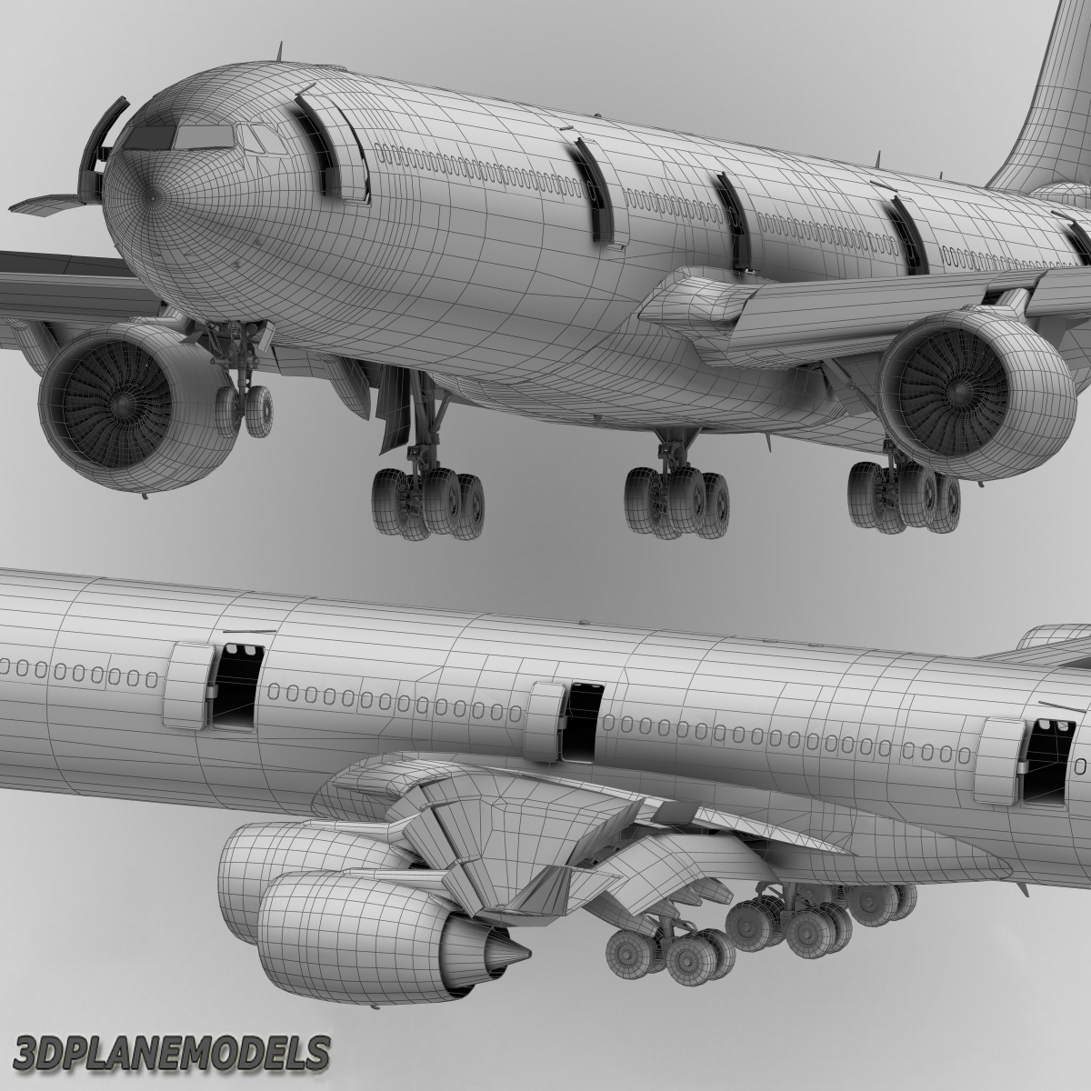 airbus a340-600 3d model
