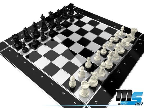 chess board 3d c4d