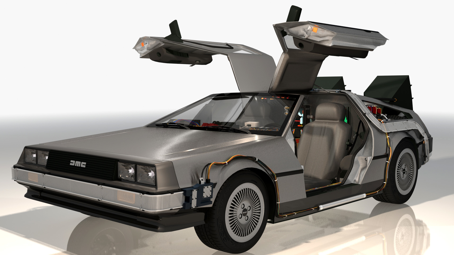3d delorean car model
