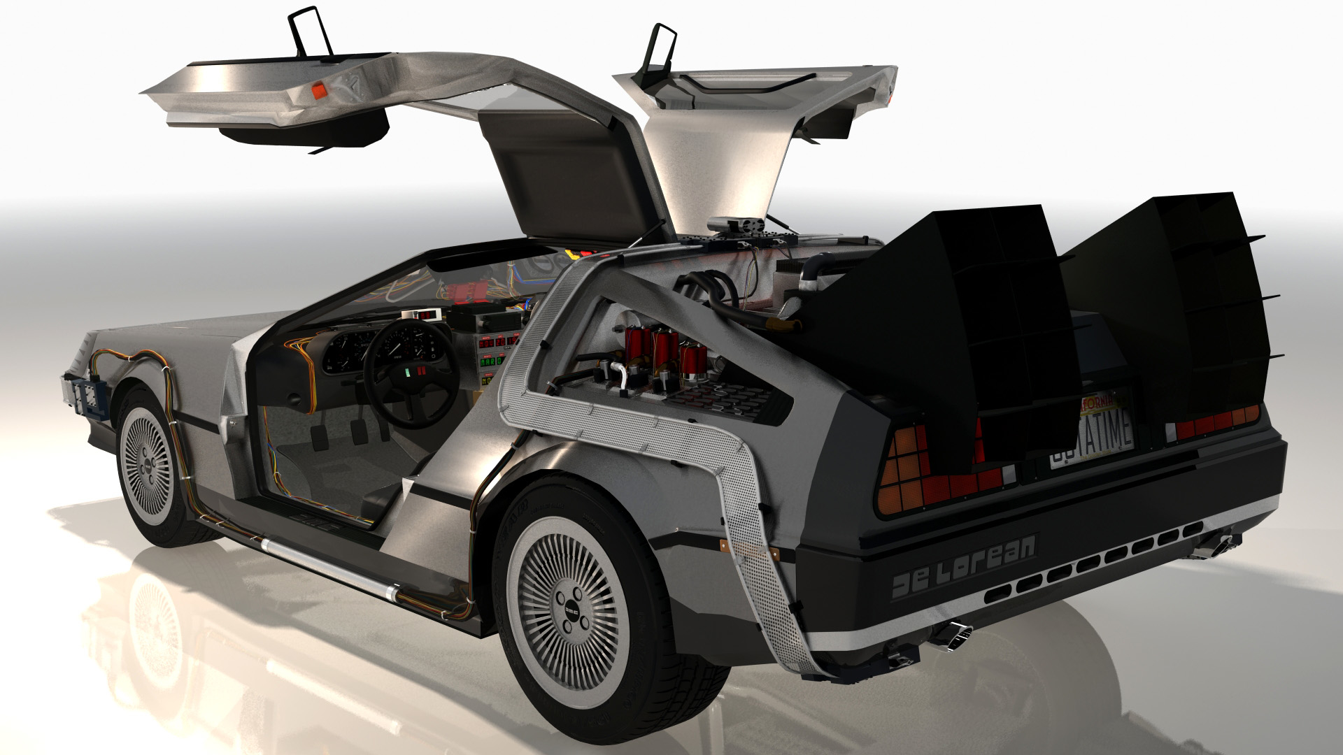 3d delorean car model