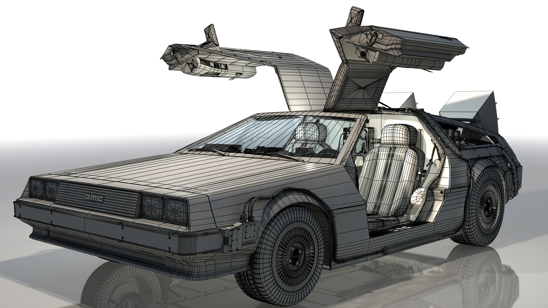 3d delorean car model