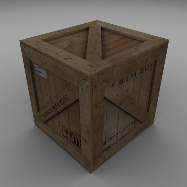 3d model wood carton