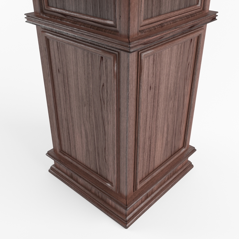 wooden panels walls columns 3d model