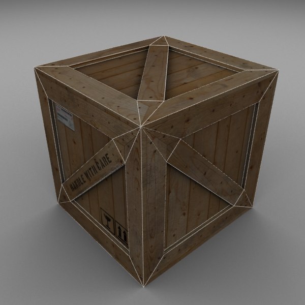 3d model wood carton
