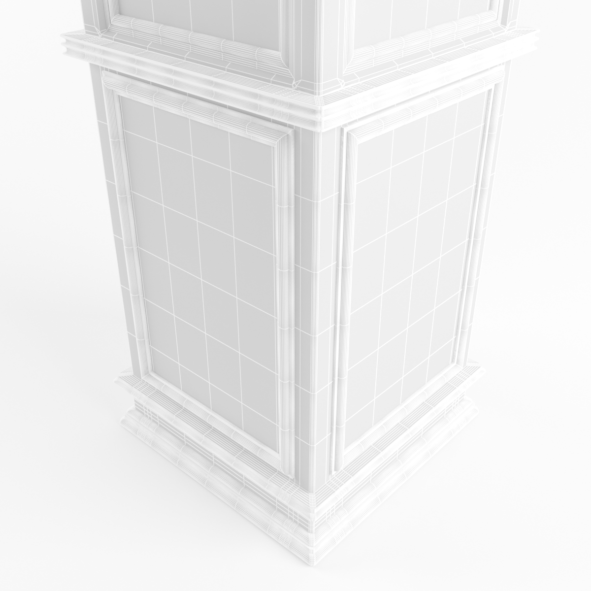 wooden panels walls columns 3d model
