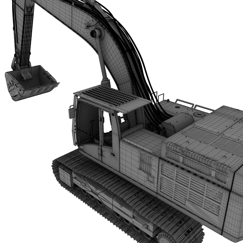 hydraulic excavator 3d max