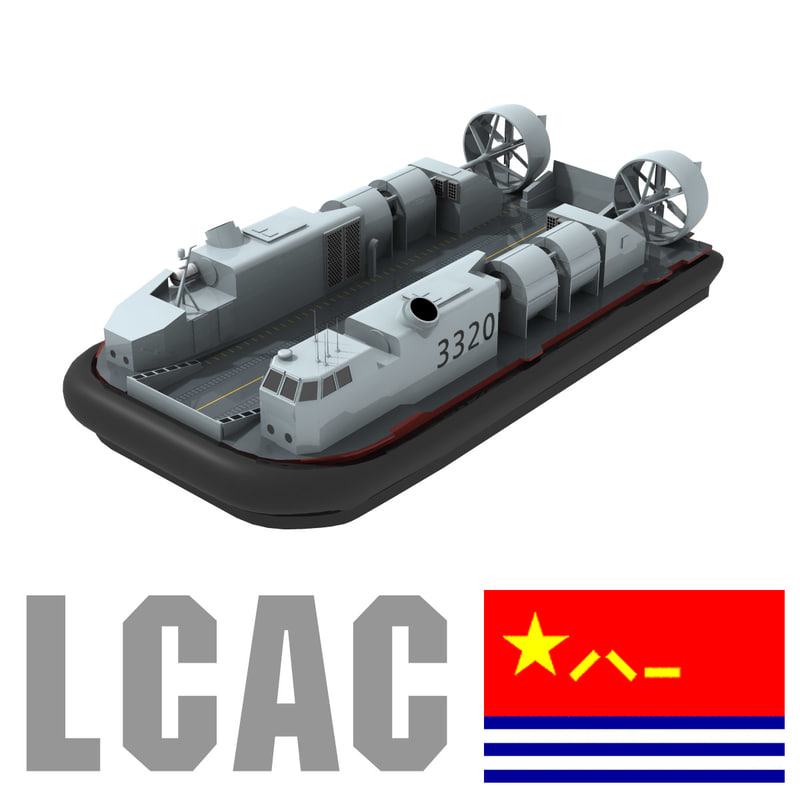 3d model of navy hovercraft landing craft