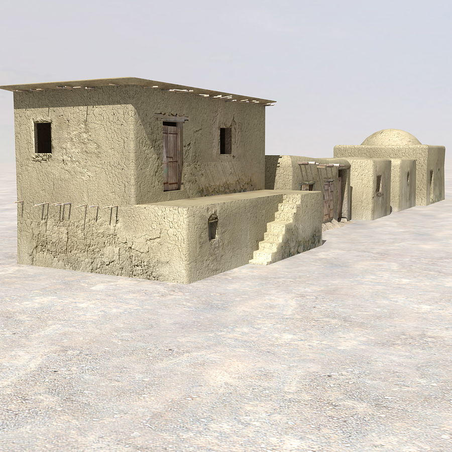 mud walled houses 3d max