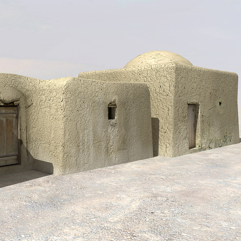 mud walled houses 3d max