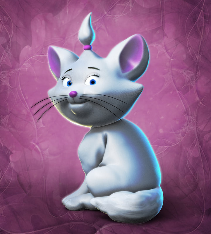 3d model cat toon character