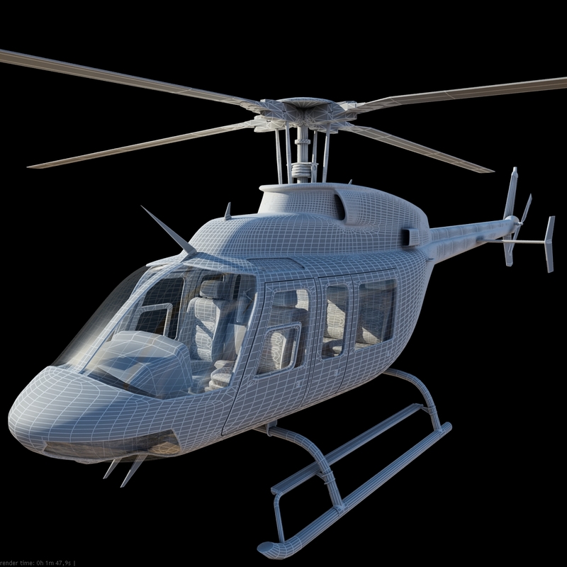 bell 407 helicopter 3d model