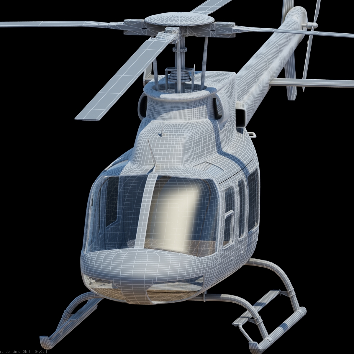 bell 407 helicopter 3d model