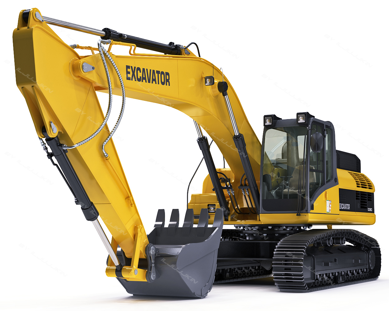 heavy vehicle excavator big 3d model