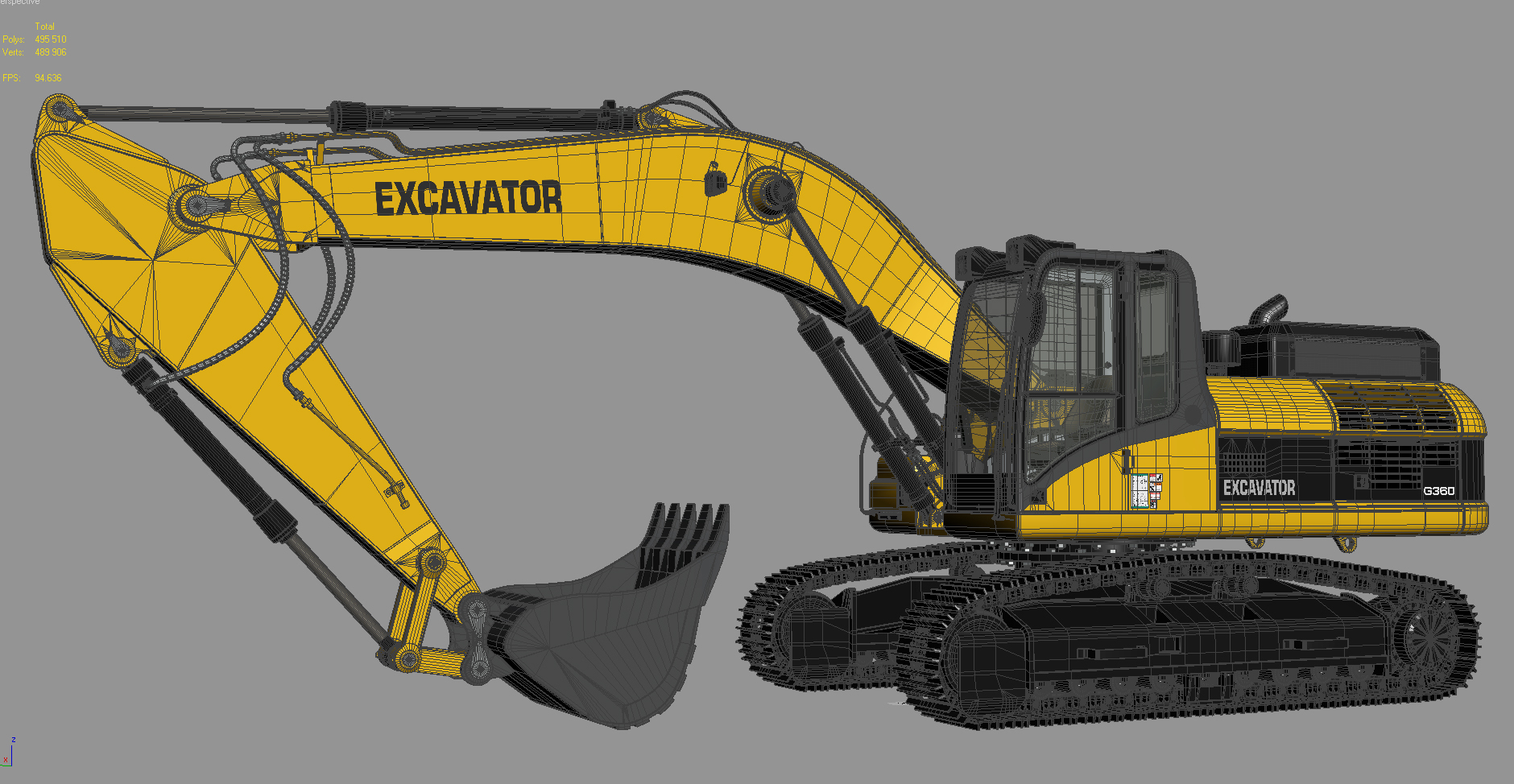 heavy vehicle excavator big 3d model