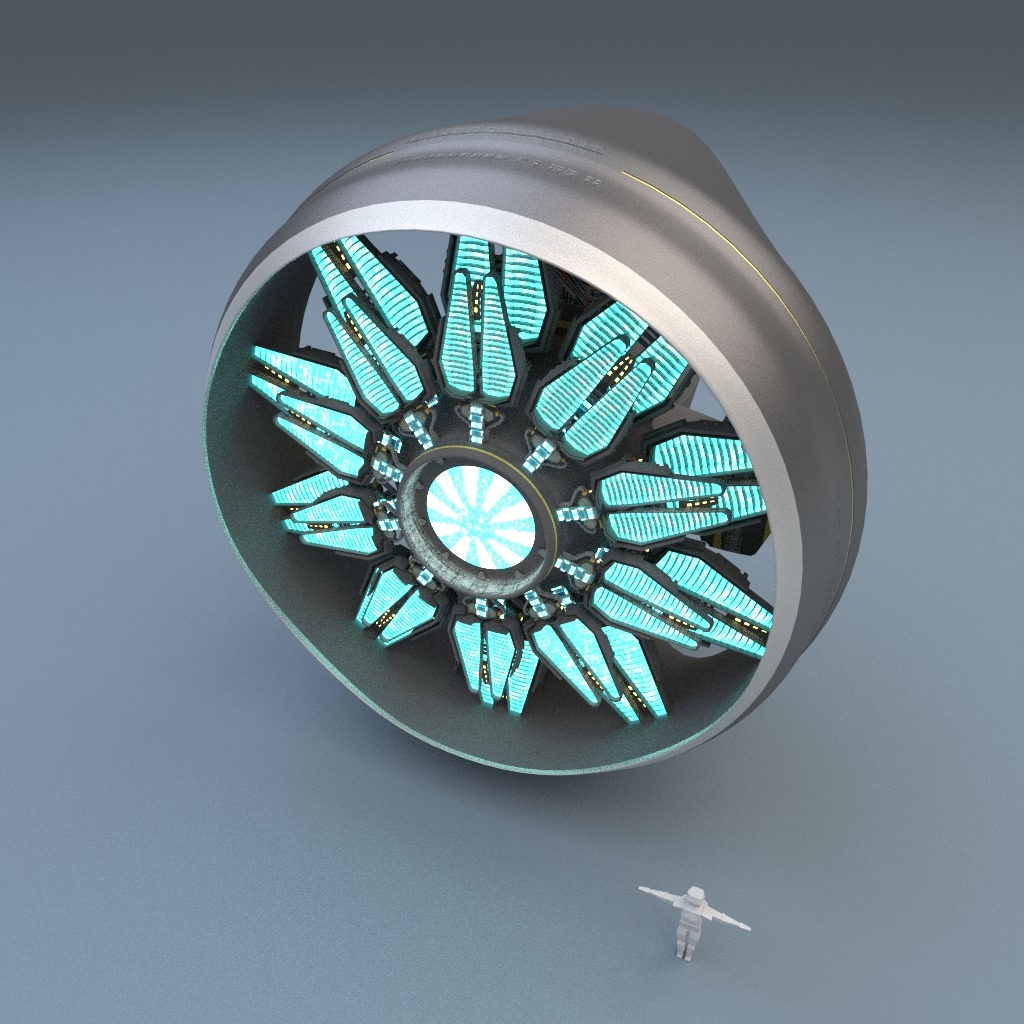 3d drive warp spaceship model