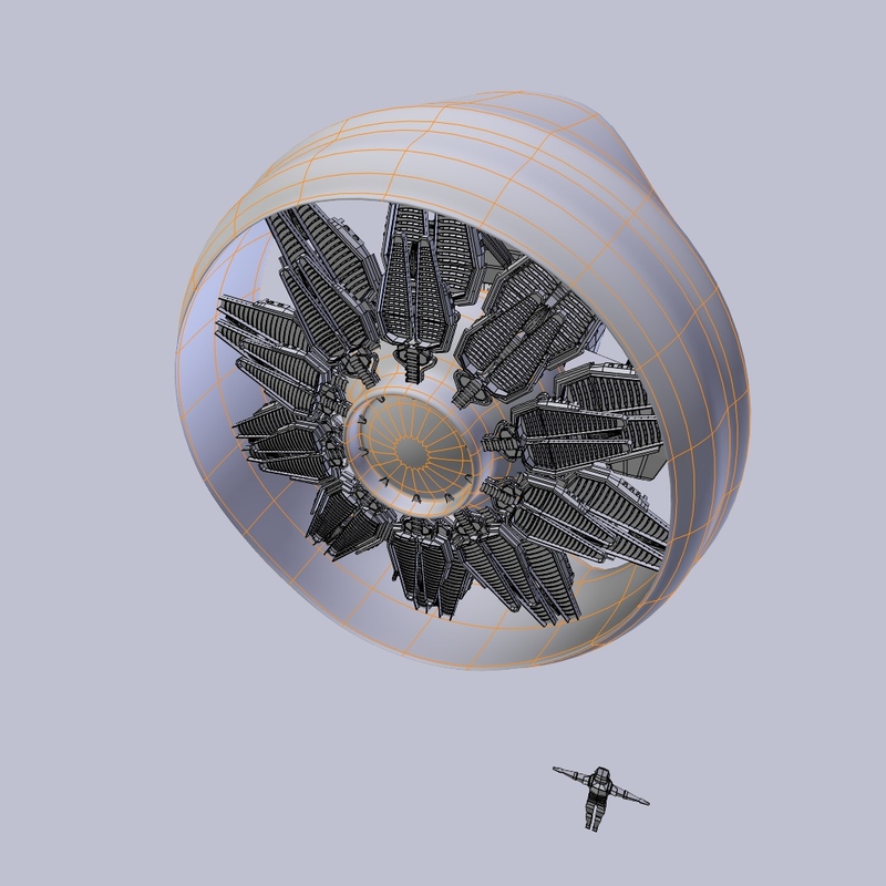 3d drive warp spaceship model