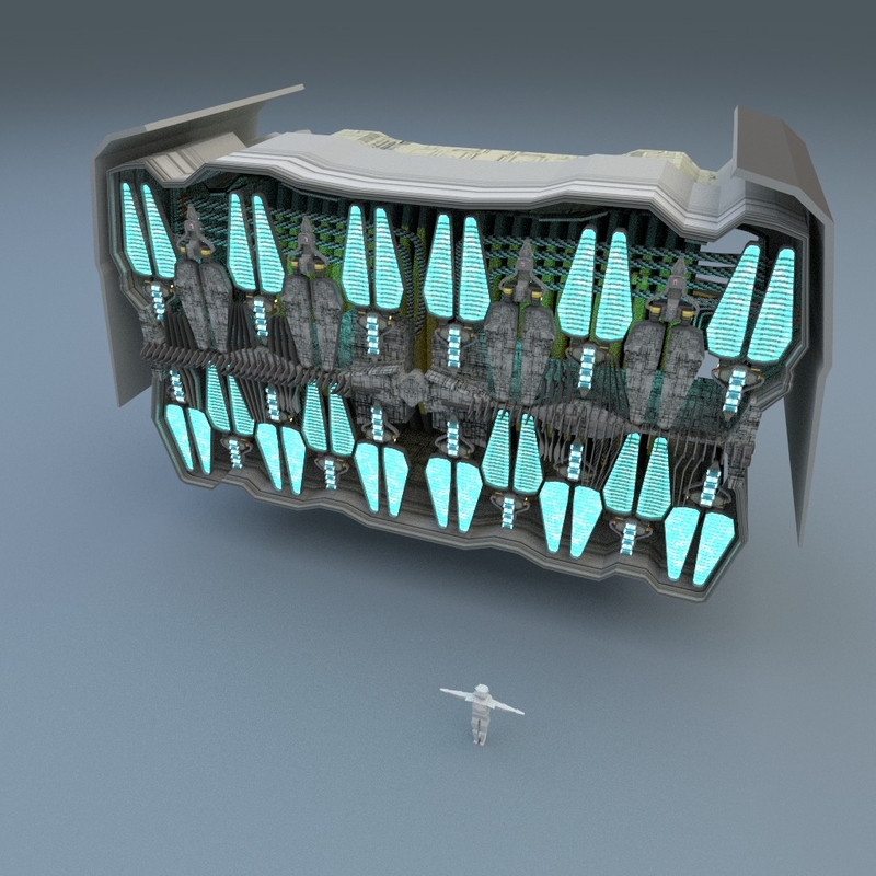 3d drive warp spaceship model