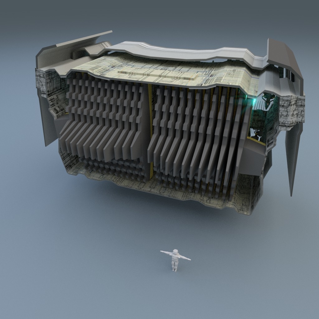 3d drive warp spaceship model