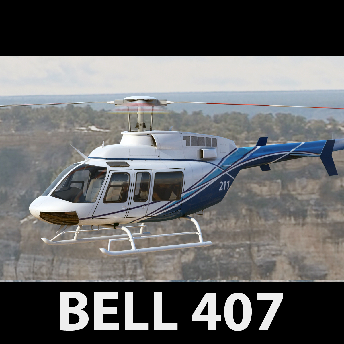 bell 407 helicopter 3d model