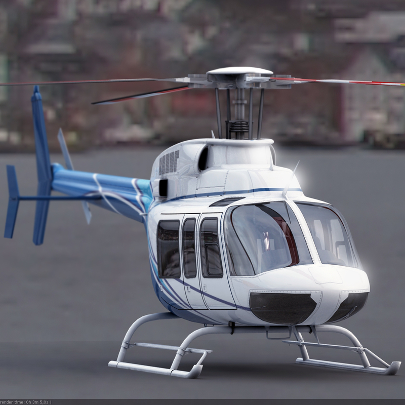 bell 407 helicopter 3d model