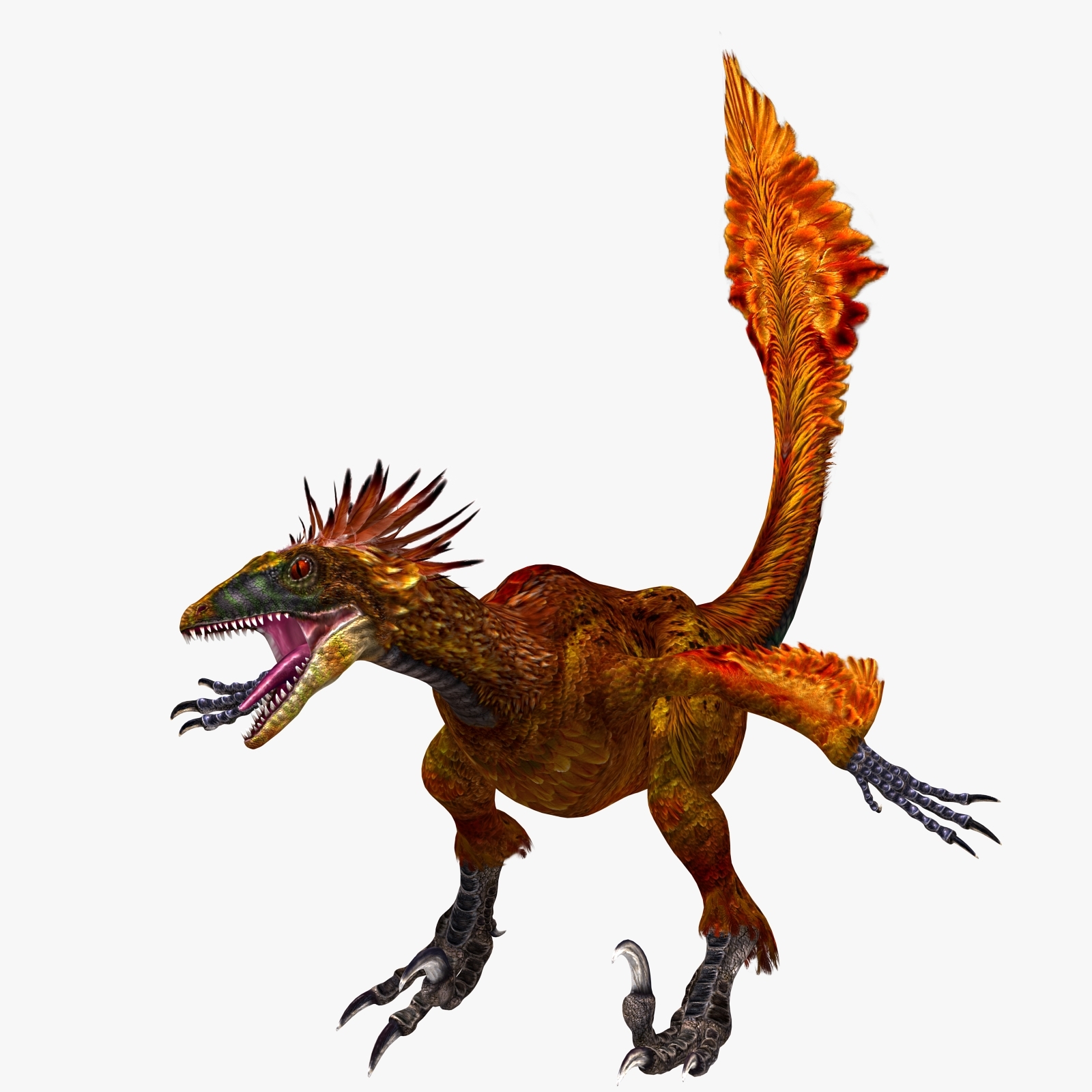 deinonychus antirrhopus feathered dinosaur c4d