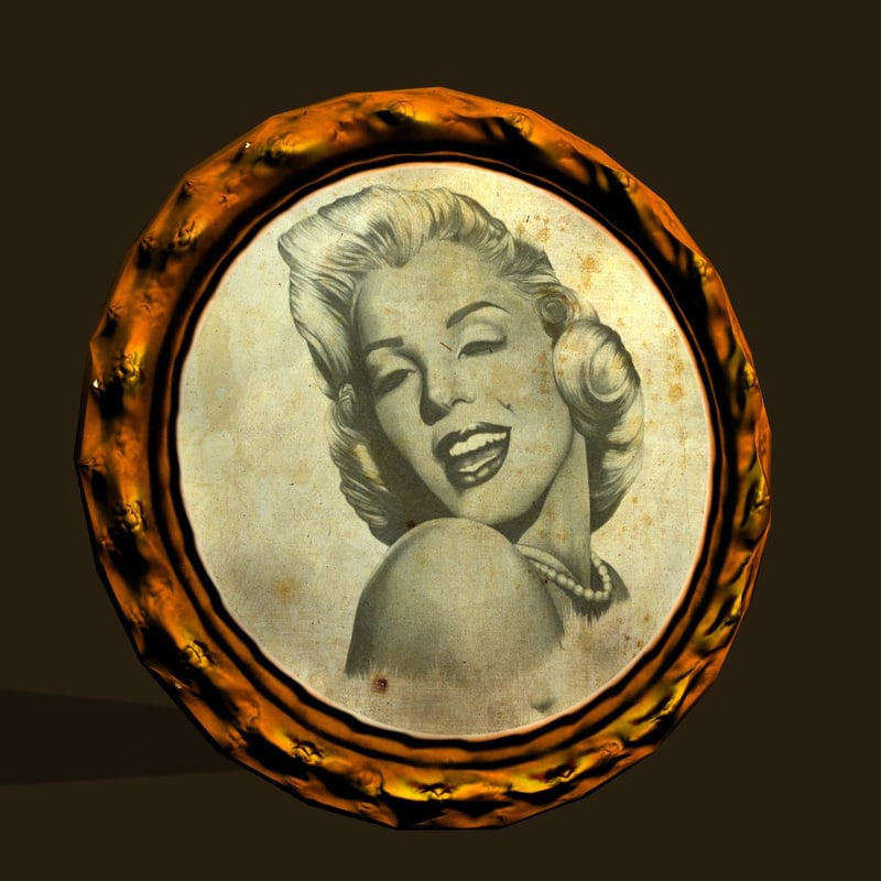 old circle picture frame obj