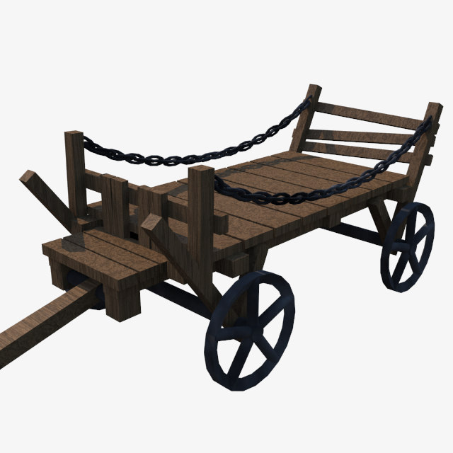low-poly cart 3d 3ds