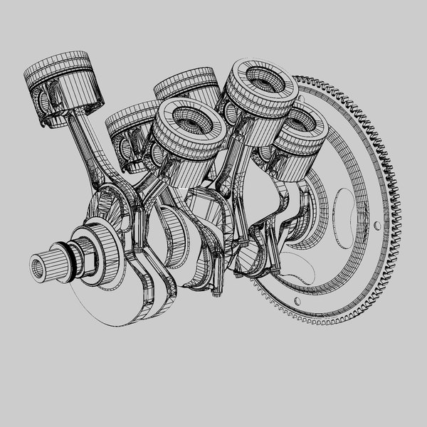 piston engine 3d model