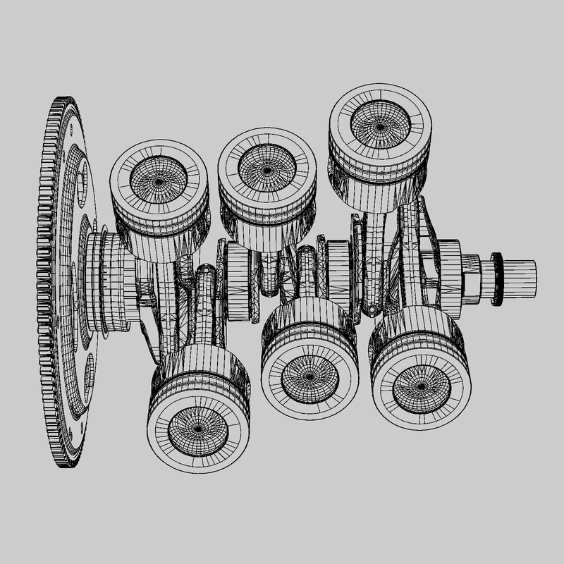 piston engine 3d model