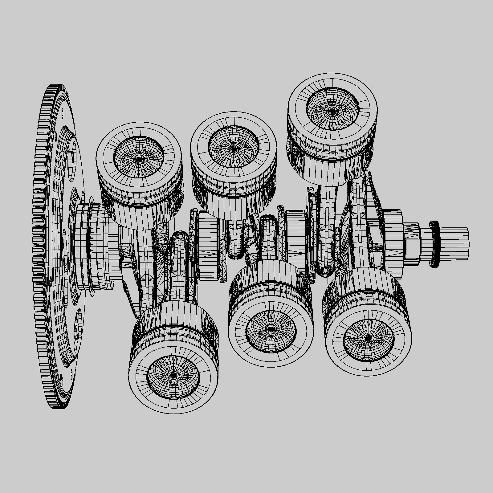 piston engine 3d model
