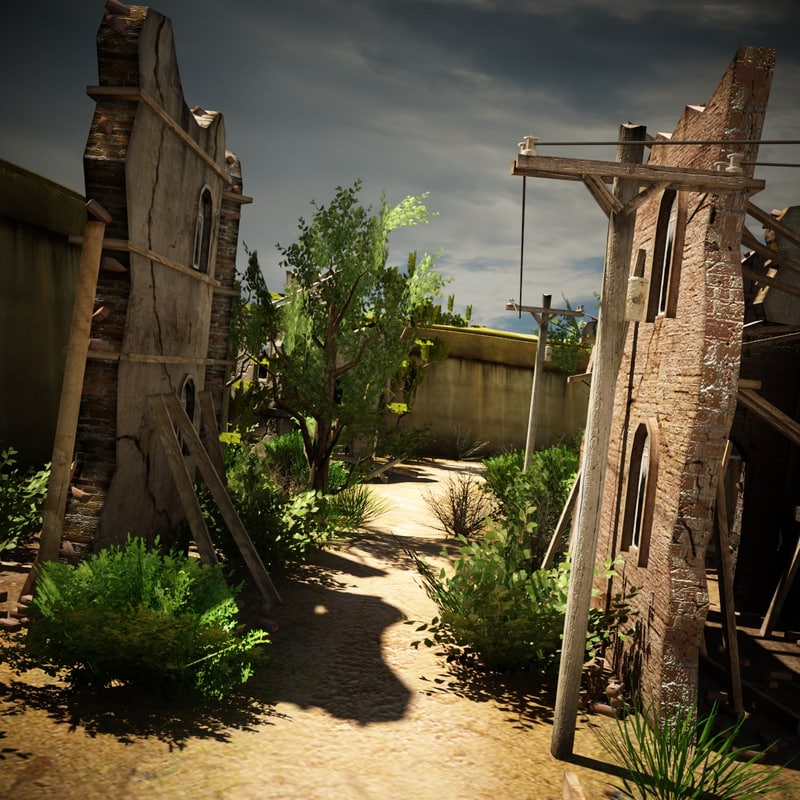 destroyed village environment 2 max