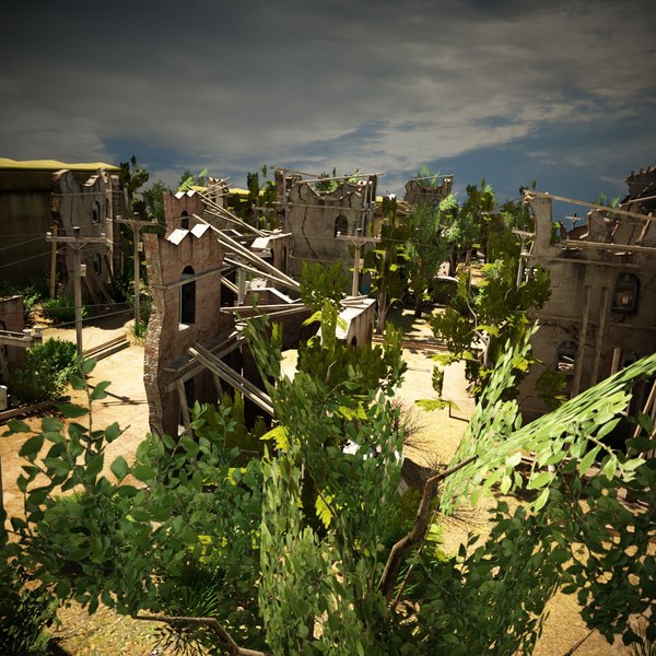destroyed village environment 2 max