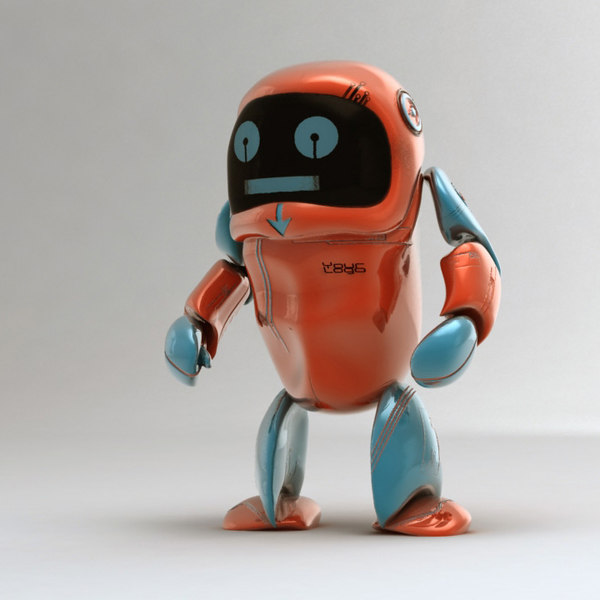 3D модель Робот оранжевый синий - TurboSquid 666521