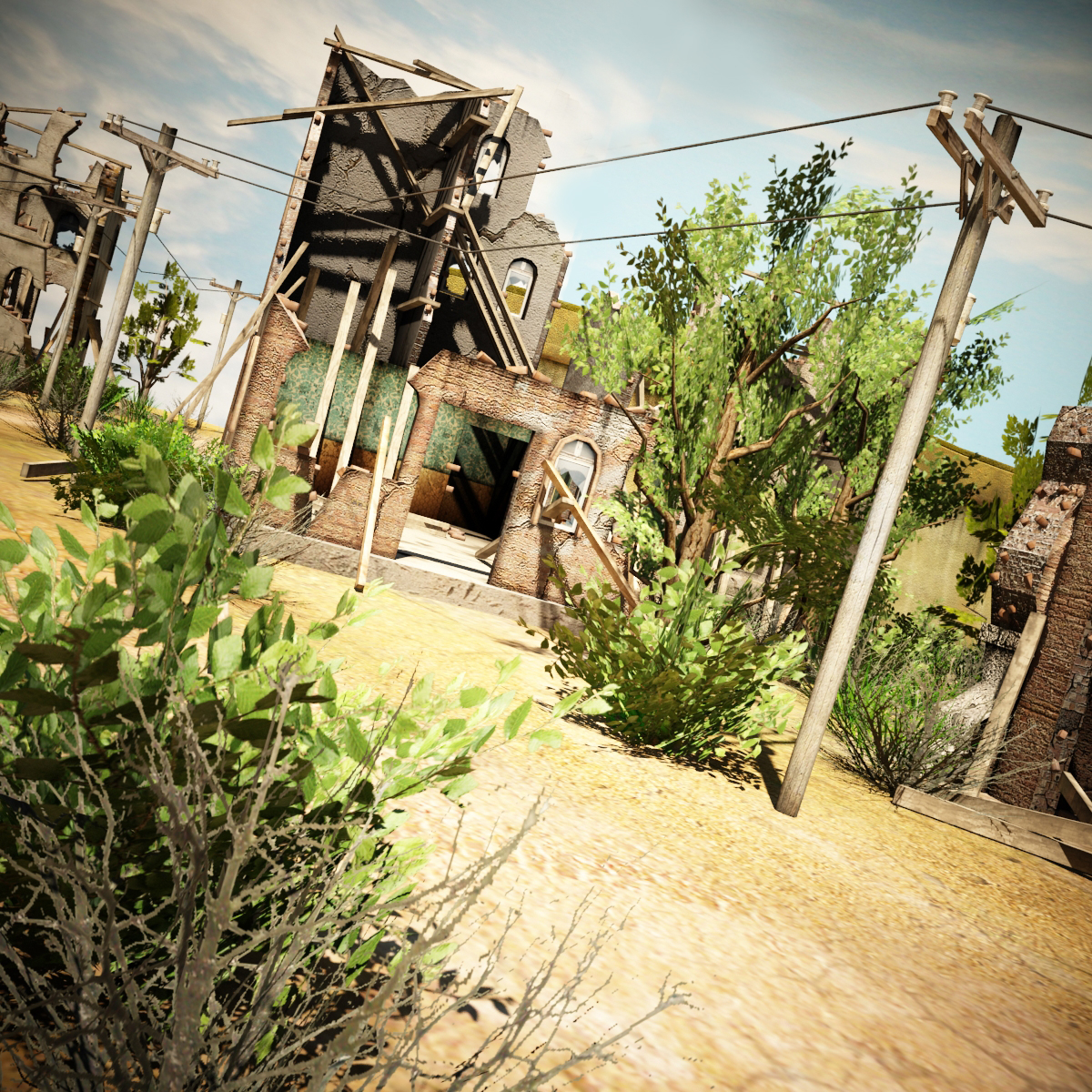 destroyed village environment 2 max