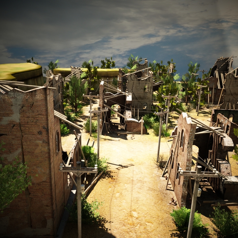 destroyed village environment 2 max