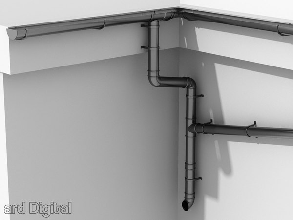 3d model rain water guttering
