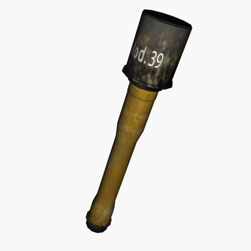stielhandgranate grenade german army 3d model