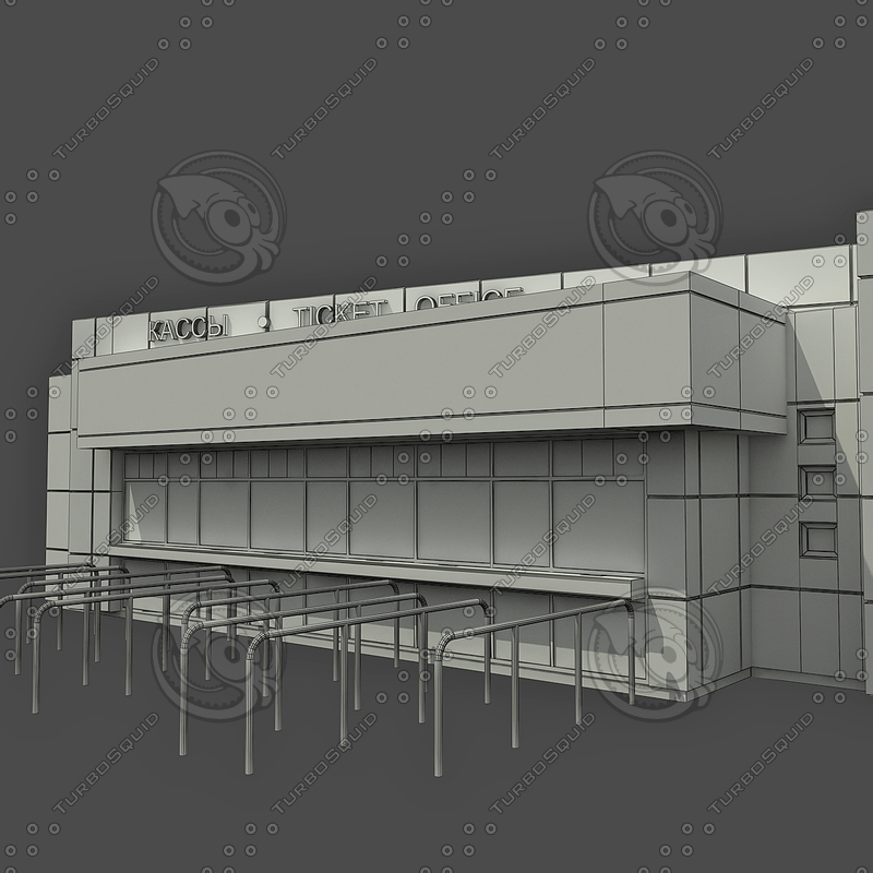 stadium ticket office 3d model
