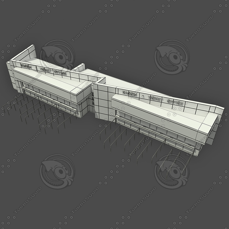 stadium ticket office 3d model