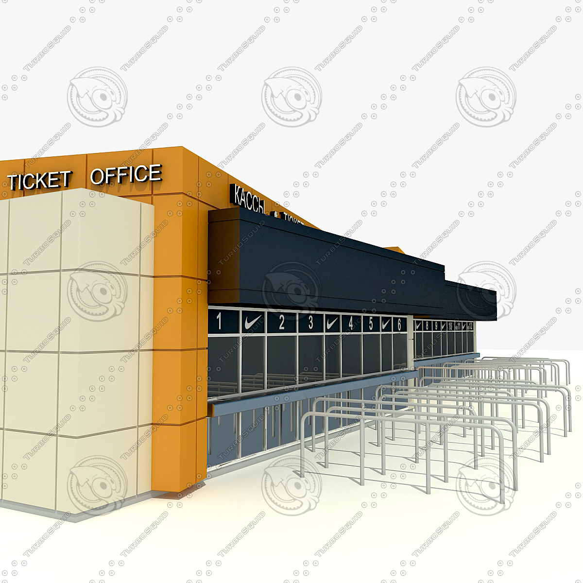 stadium ticket office 3d model