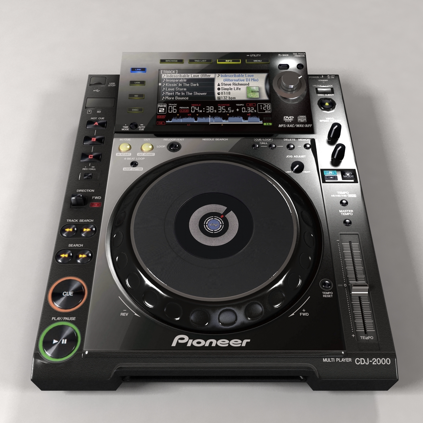 pioneer cdj 2000 turntable 3d model